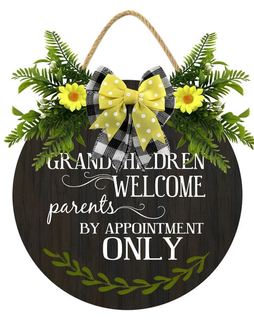 Yjiankangz 12" Door Sign Grandkids Welcome Parents By Appointment ...