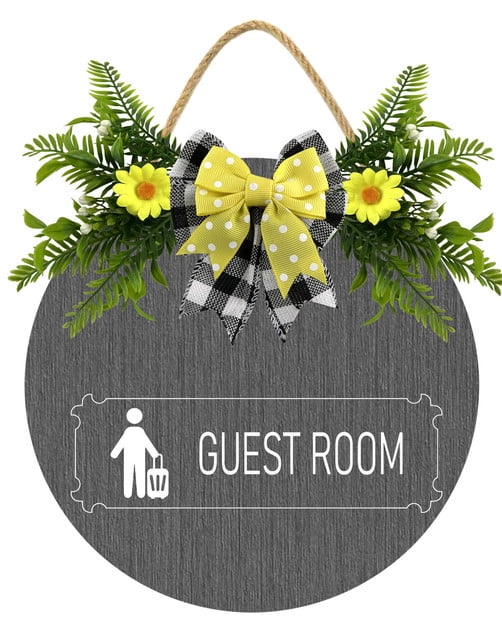 Yjiankangz 12" Door Sign Guest Room Hanging Sign Wood Farmhouse Wall ...