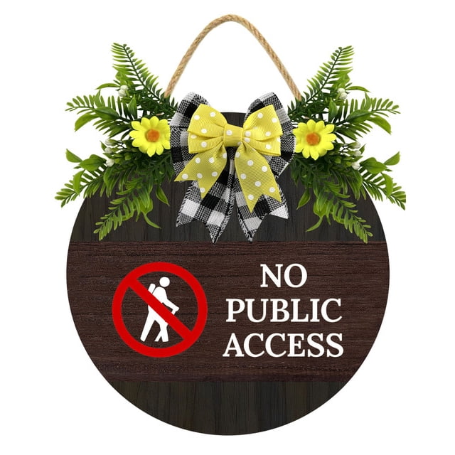 Yjiankangz 12" Door Sign No Public Access Hanging Sign Wood Farmhouse ...