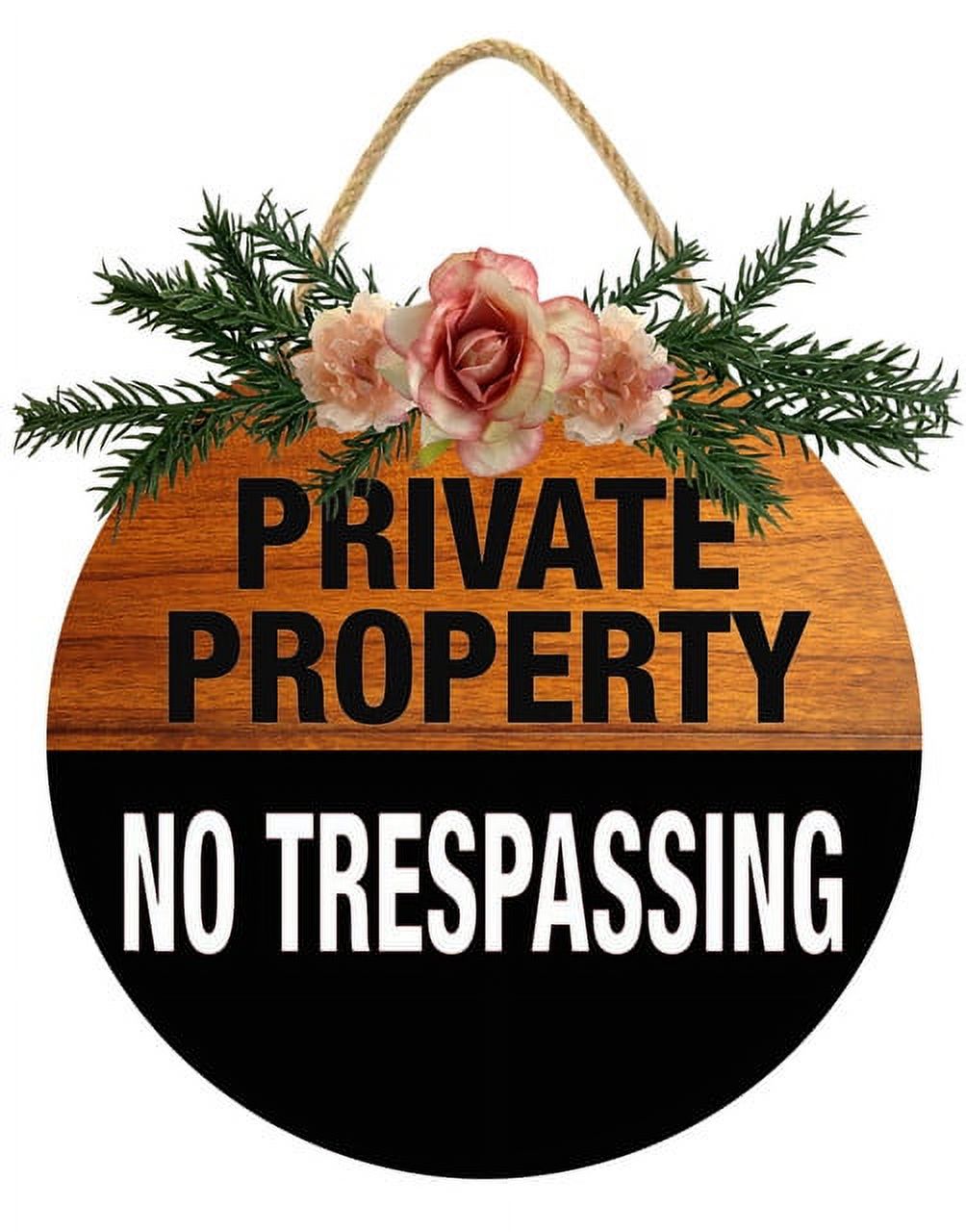 Yjiankangz 12In Door Sign No Trespassing Signs Private Property Hanging ...