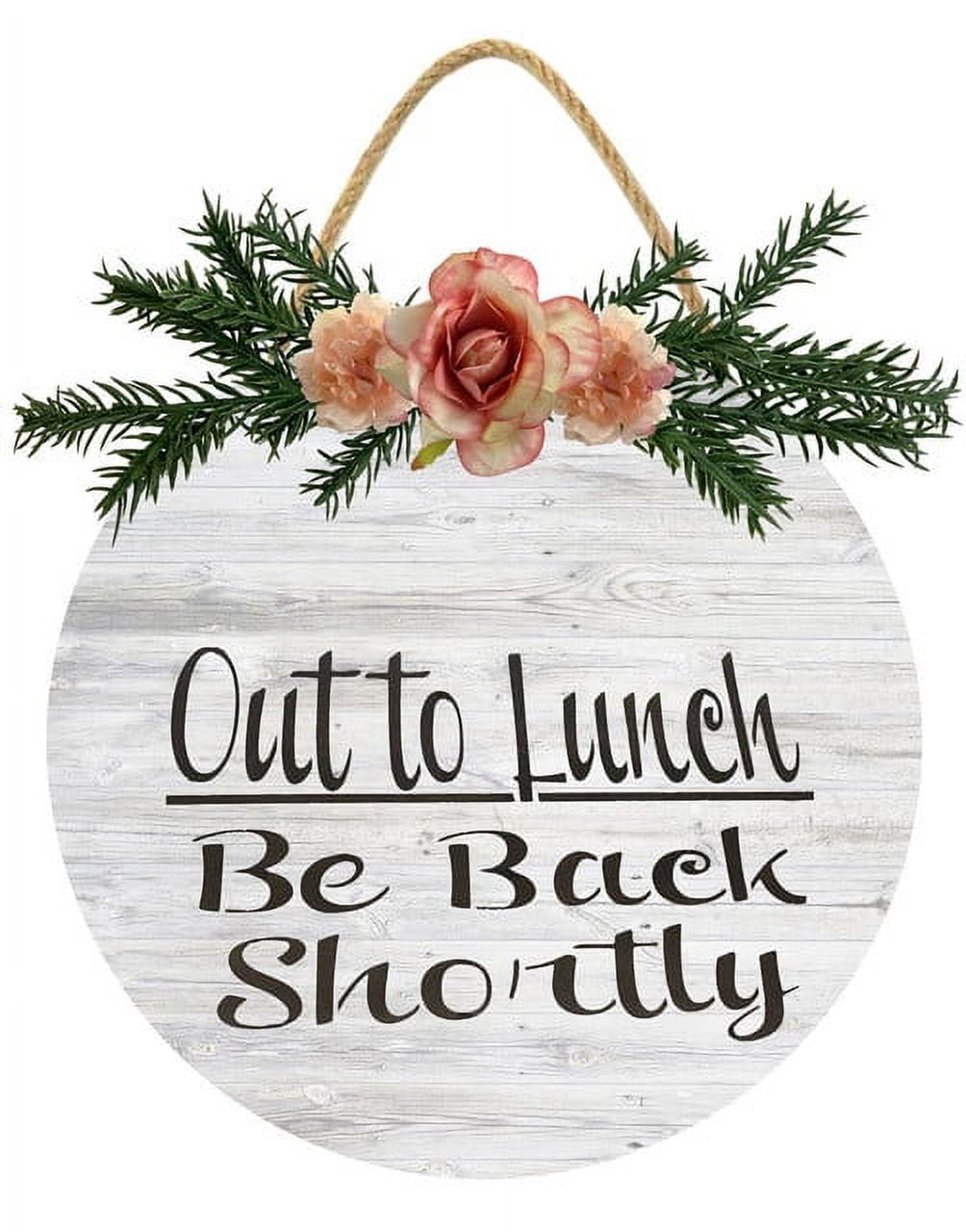 Yjiankangz 12In Door Sign Out To Lunch Be Back Shortly Hanging Sign ...