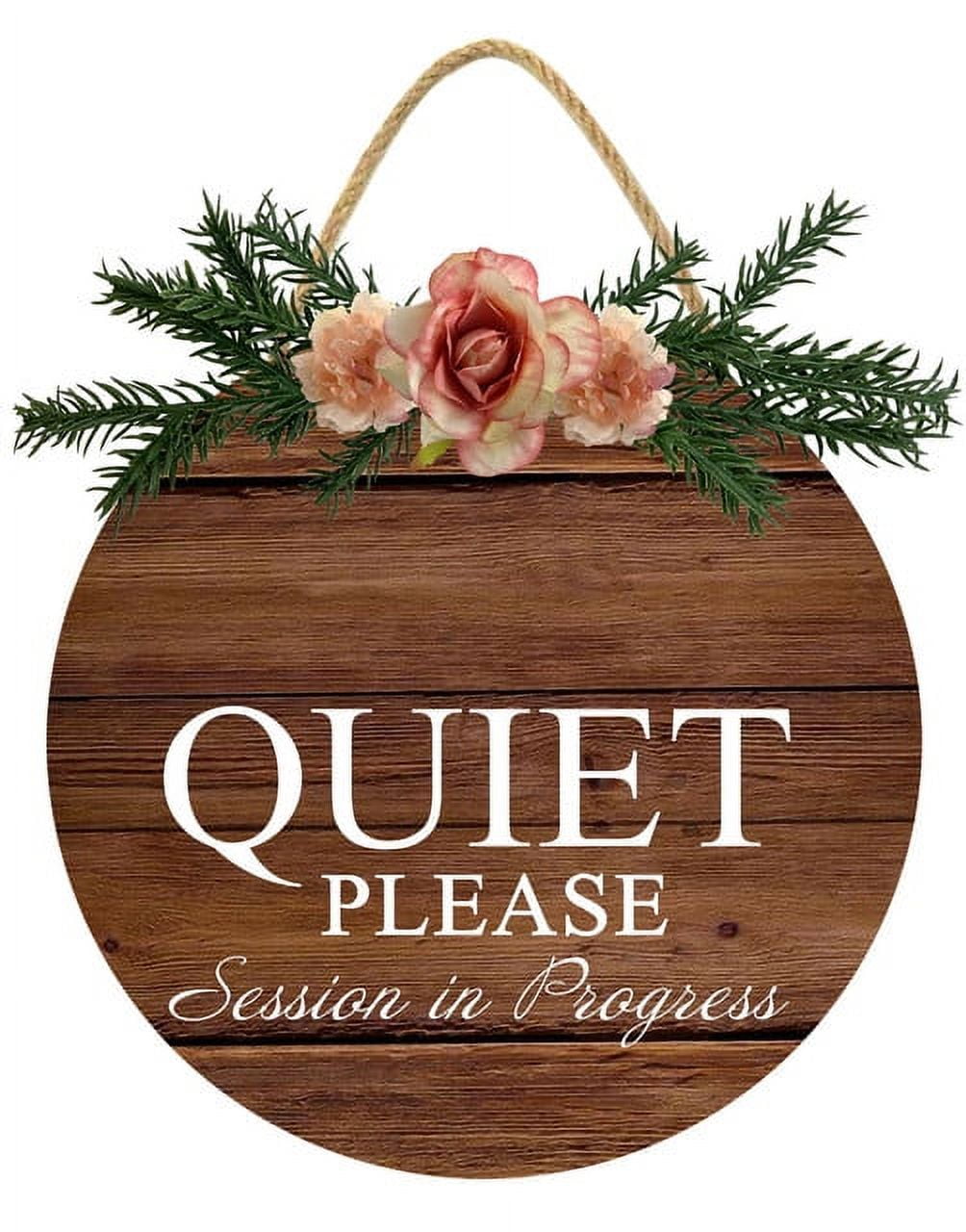 Yjiankangz 12In Door Sign Quiet Please Session In Progress Hanging Sign ...