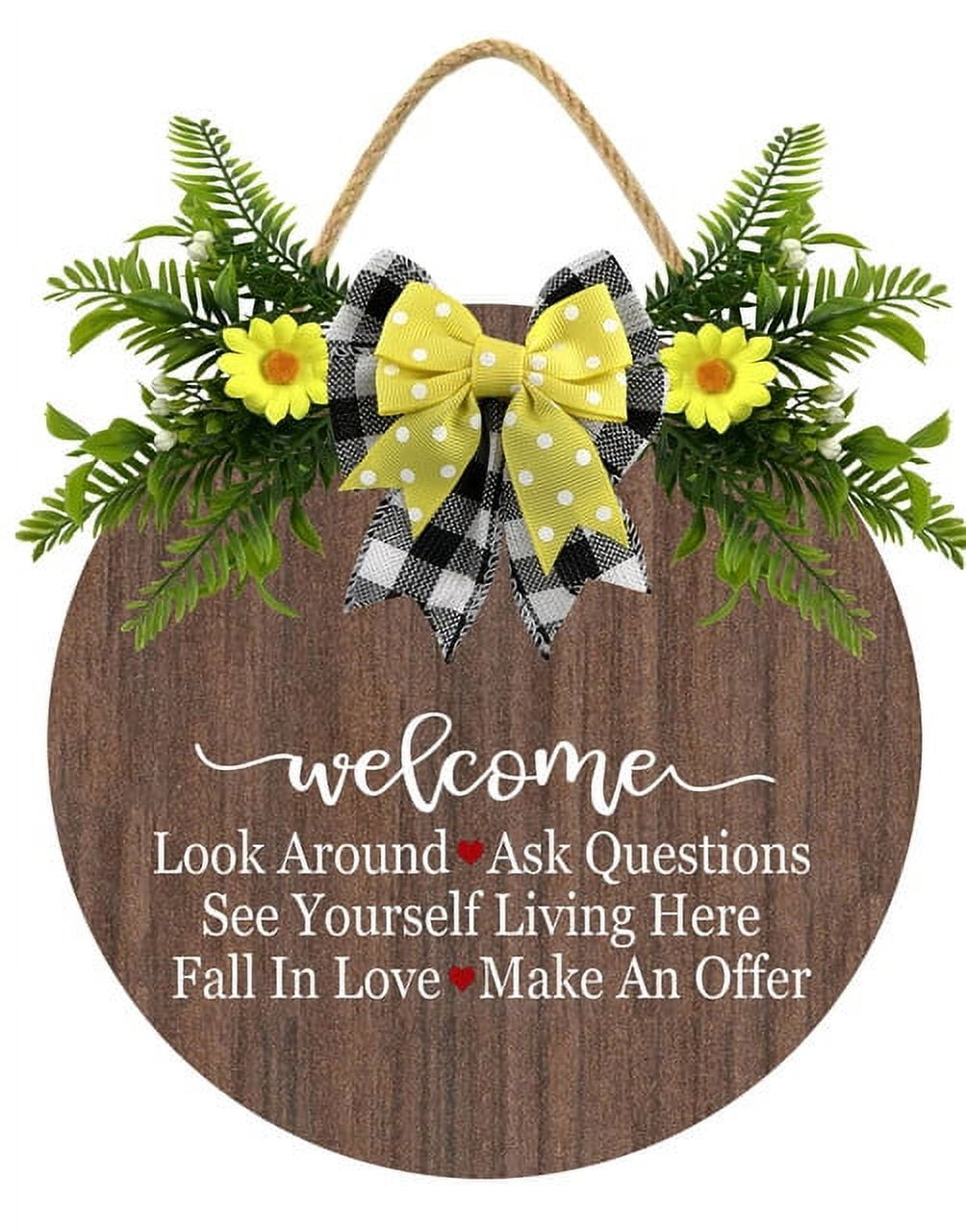Yjiankangz 12In Door Sign Welcome Look Around Ask Questions Hanging ...