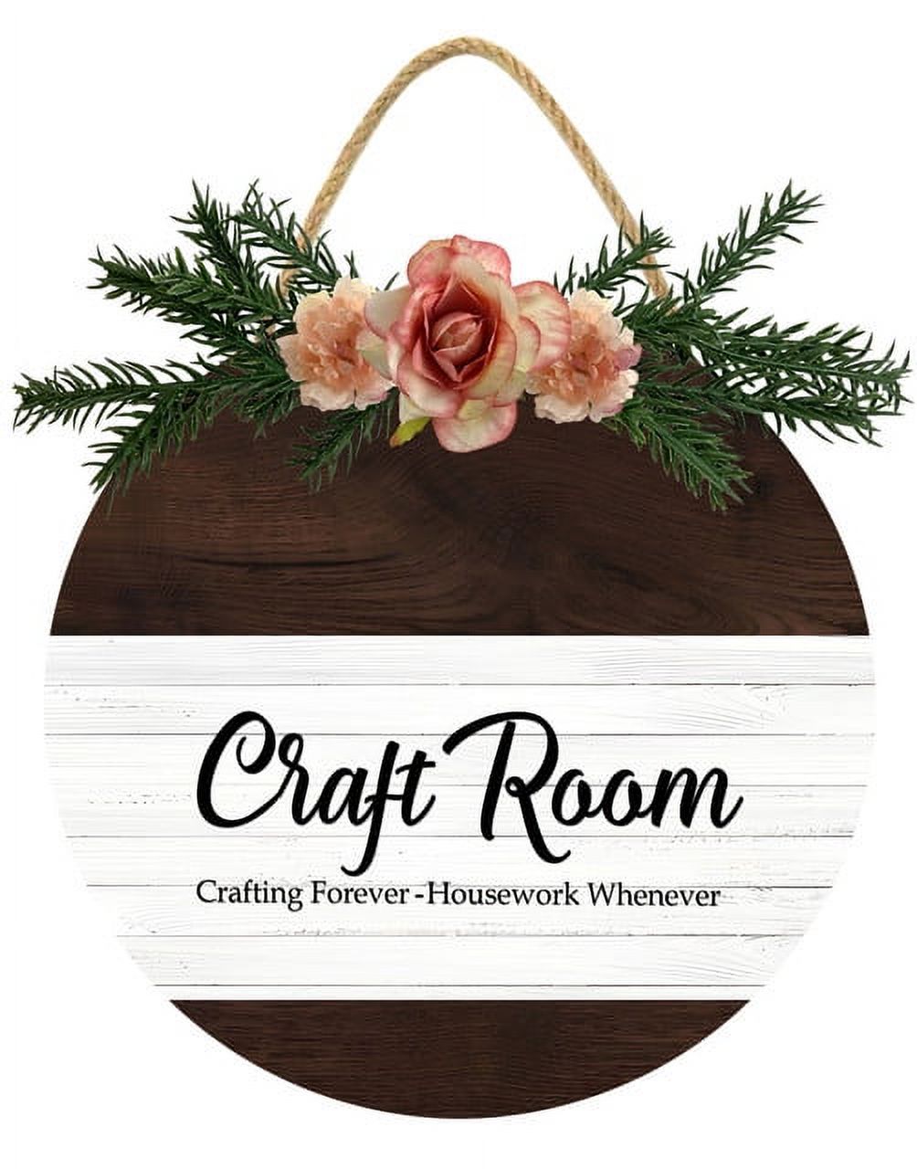 Yjiankangz 12in Door Sign Craft Room Crafting Forever Housework ...