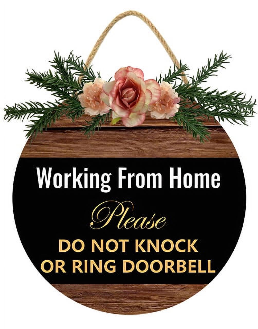Yjiankangz 12in Door Sign Working From Home Please Do Not Knock Or Ring ...