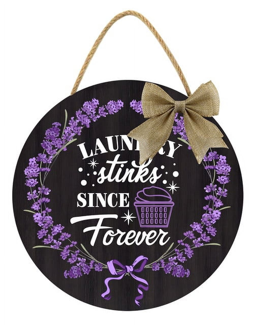 Yjiankangz 12in Wood Sign Laundry Stinks Since Forever Hanging Sign ...