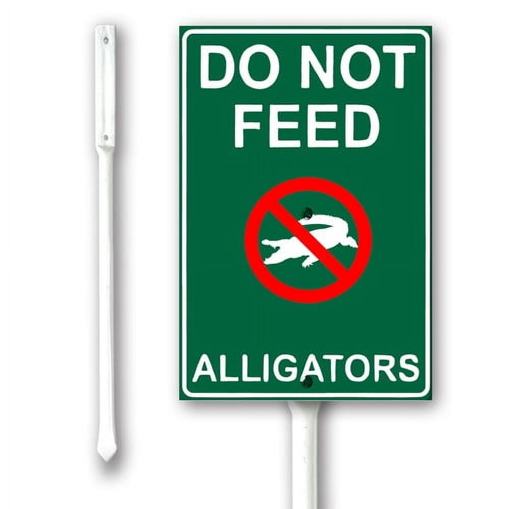 Yjiankangz 4.6x6 inch Do Not Feed Alligators Yard Sign and Stake Kit ...