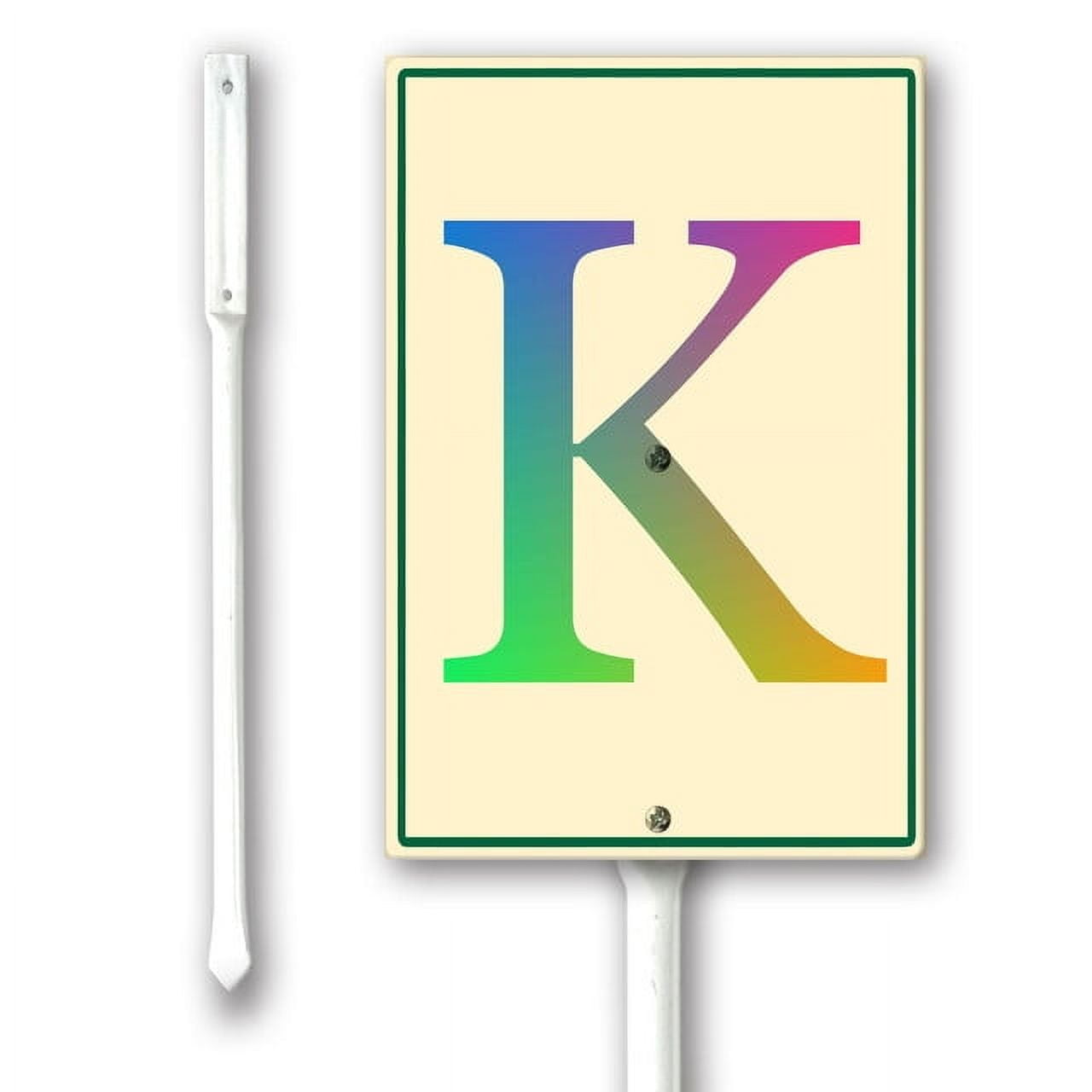 Yjiankangz 4.6x6 inch Letter K Yard Sign with Metal Stakes, Parking ...
