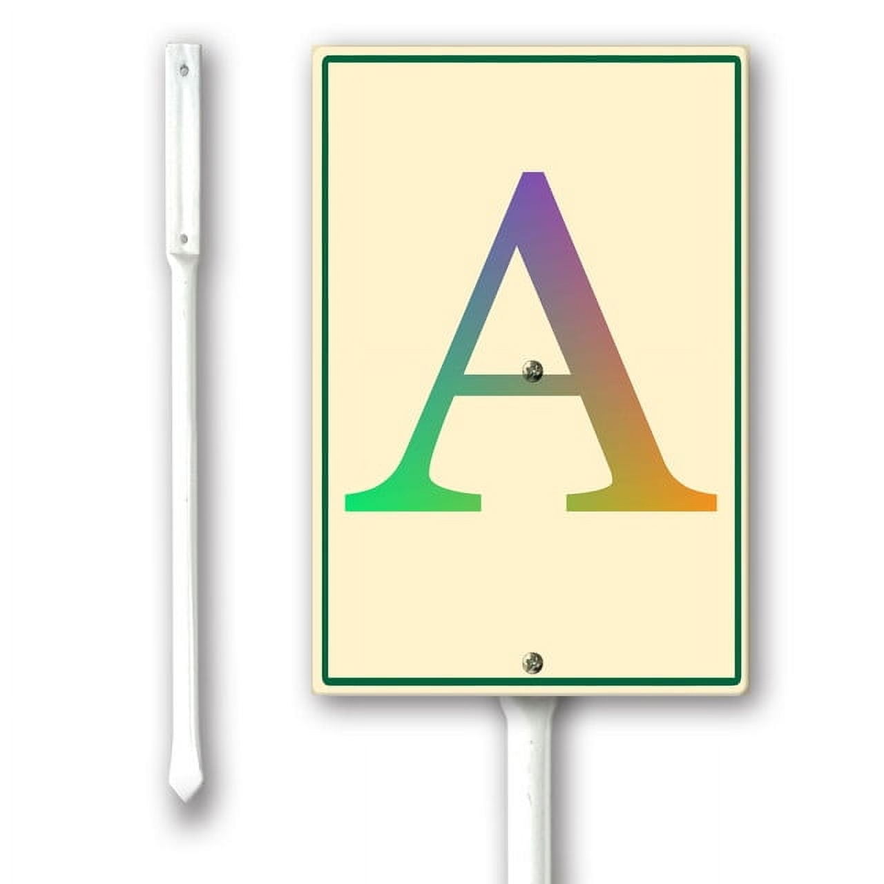 Yjiankangz 4.6x6 inch Letter A Yard Sign with Metal Stakes, Parking ...