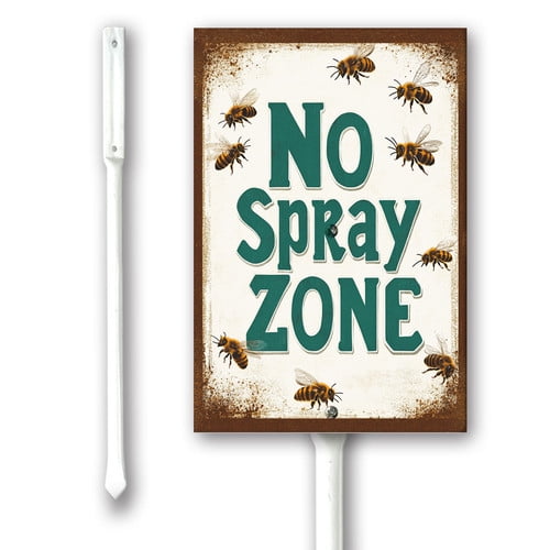 Yjiankangz 4.6x6 inch No Spray Zone Yard Sign and Stake Kit, Sturdy ...