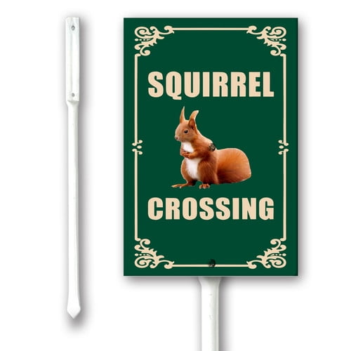 Yjiankangz Squirrel Crossing Yard Sign with Stake Rustproof Outdoor ...