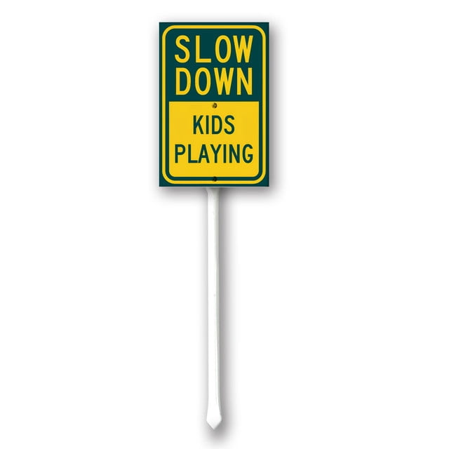 Yjiankangz 7x8.8 Inch Slow Down Kids Playing Yard Sign Engineer Grade ...