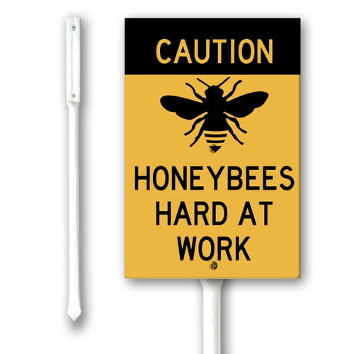 Yjiankangz 7x8.8 inch Caution Honey Bees Hard At Work Yard Sign and ...