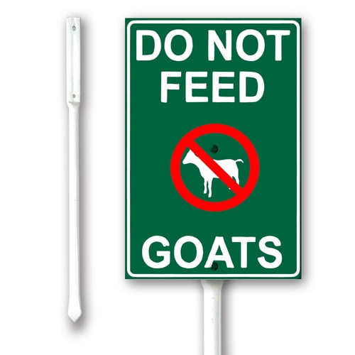 Yjiankangz 7x8.8 inch Do Not Feed Goats Yard Sign and Stake Kit, Sturdy ...