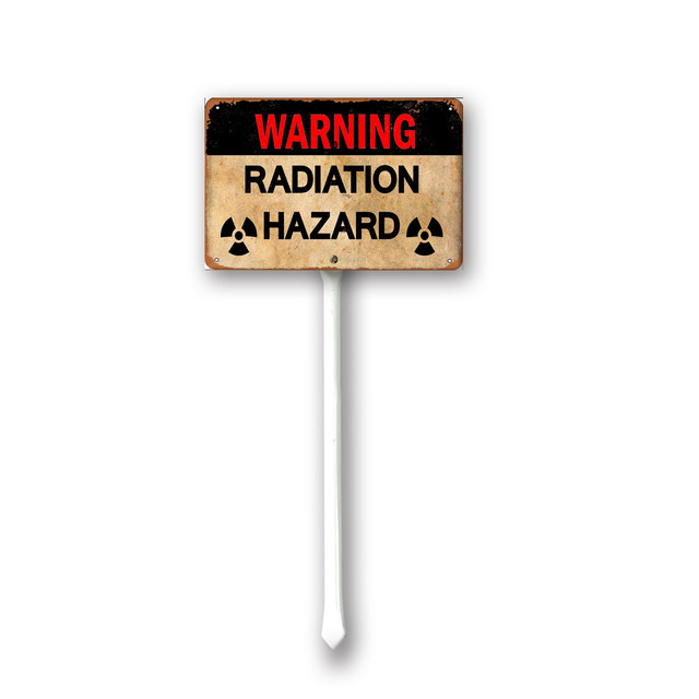 Yjiankangz 8"x12" Danger Radiation Hazard Sign for Yard with Stake ...