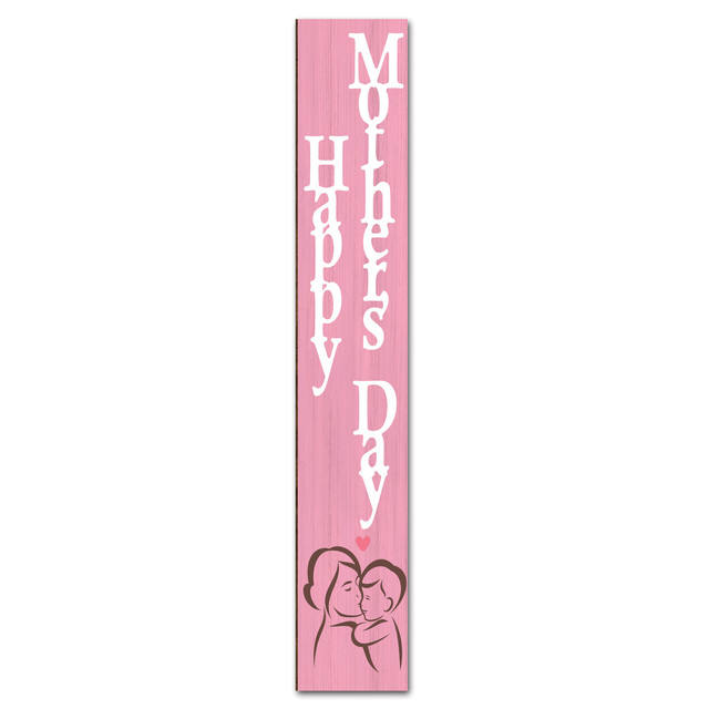 Yjiankangz 8"x64" Vertical Happy Mother's Day Hanging Wood Sign for ...