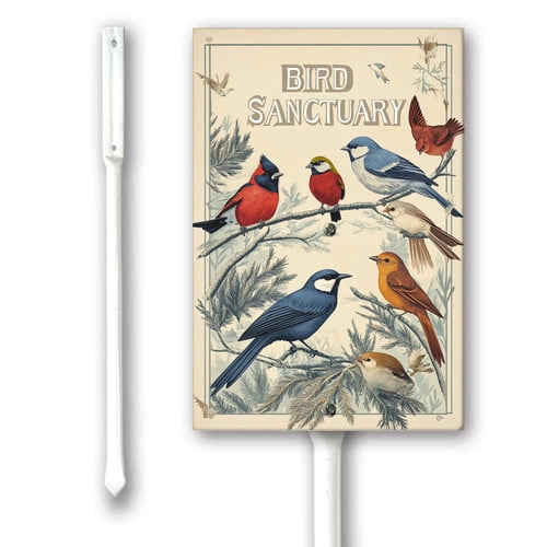 Yjiankangz 8x12 Inch Bird Sanctuary Yard Sign With Stakes,Aluminum Sign ...
