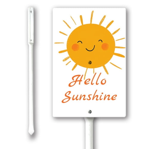 Yjiankangz 8x12 Inch Hello Sunshine Yard Sign With Stakes,Aluminum ...