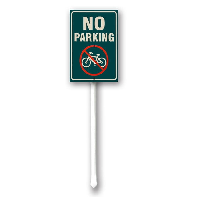 Yjiankangz 8x12 Inch No Parking Bike 001 Aluminum Yard Signs Lawn Sign ...