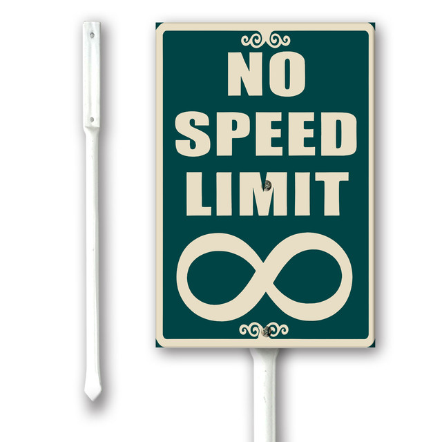 Yjiankangz 8x12 Inch No Speed Limit Yard Signs With Metal Stakes 12.8 ...