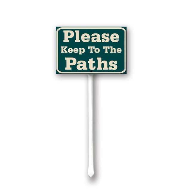 Yjiankangz 8x12 Inch Please Keep To The Paths Aluminum Yard Signs Lawn ...