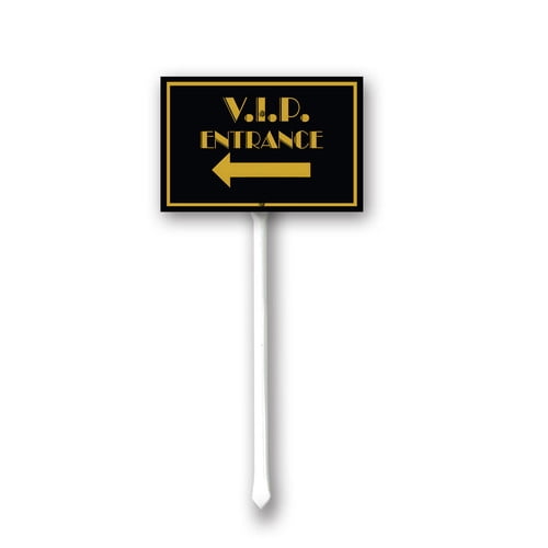 Yjiankangz 8x12 Inch VIP Entrance With Left Arrow Yard Sign Party ...
