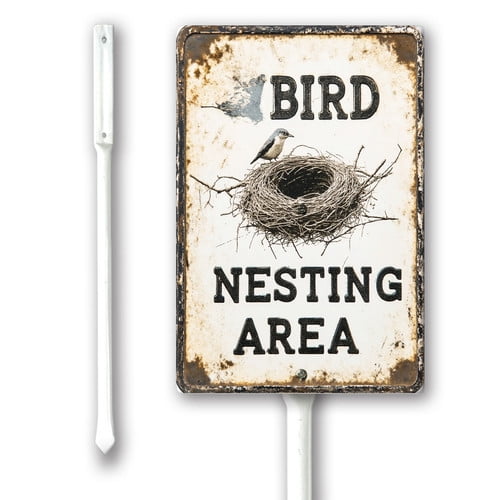 Yjiankangz 8x12 inch Bird Nesting Area Yard Sign and Stake Kit, Sturdy ...