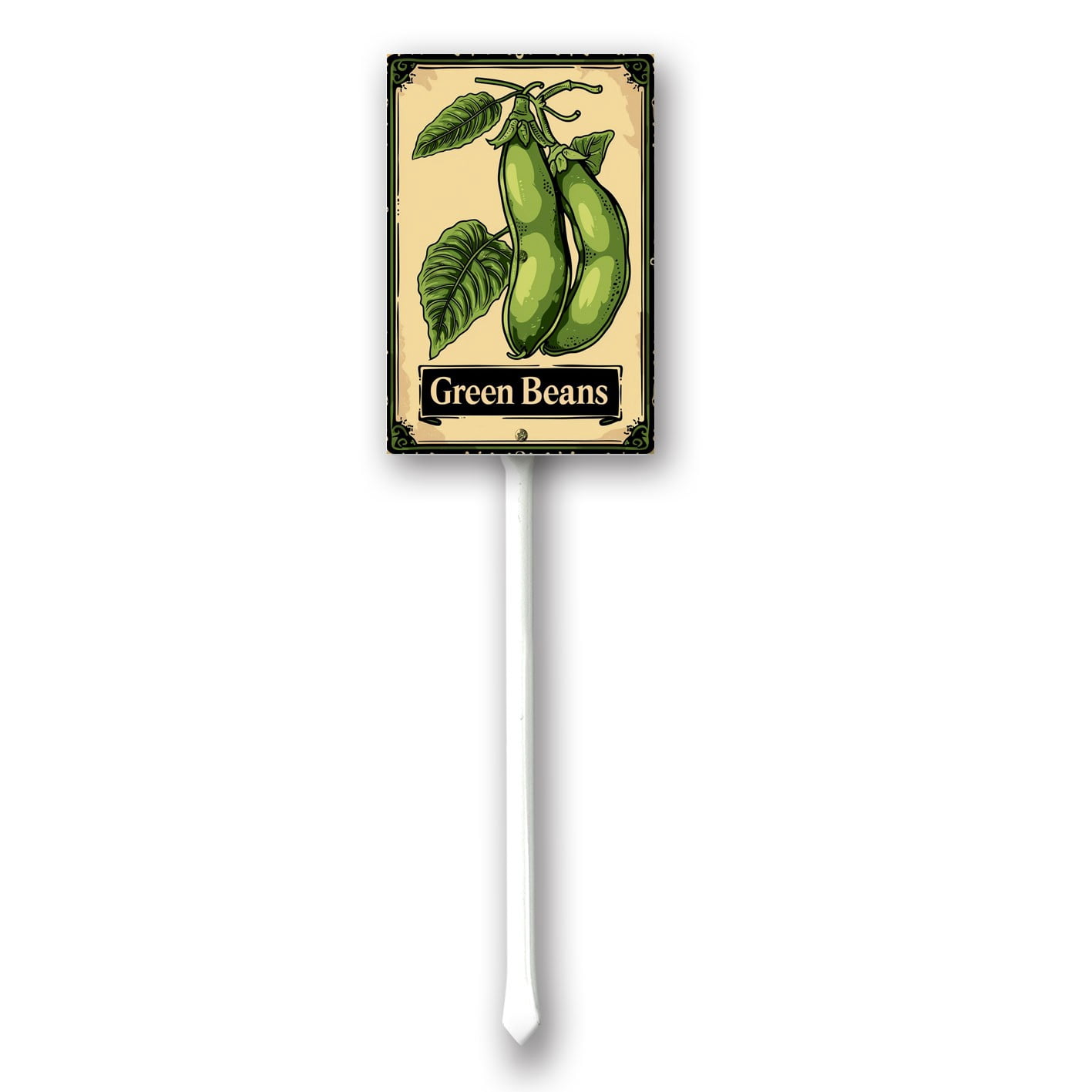Yjiankangz Aluminium Yard Sign Green-Beans Vegetable Garden Sign 4 ...