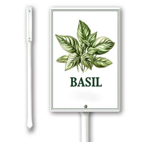 Yjiankangz Basil Aluminium Yard Sign Vegetable Garden Sign 8x12 inch ...