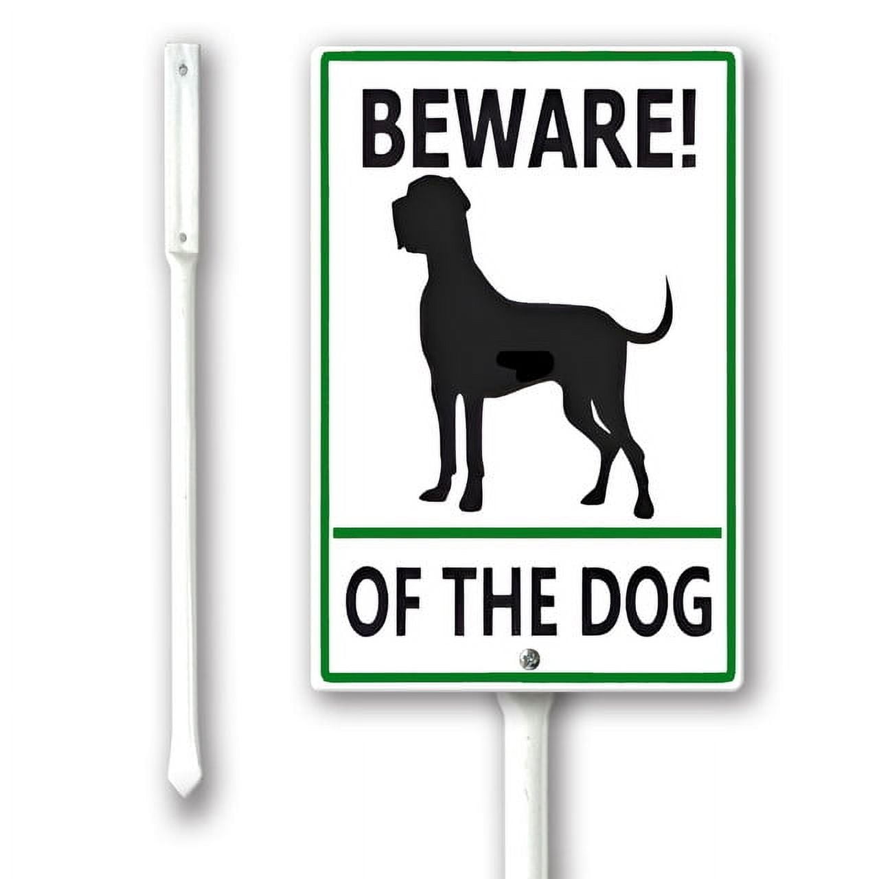 Yjiankangz Beware Of The Dog Yard Sign With Stakes 8x12 inch,Aluminum ...
