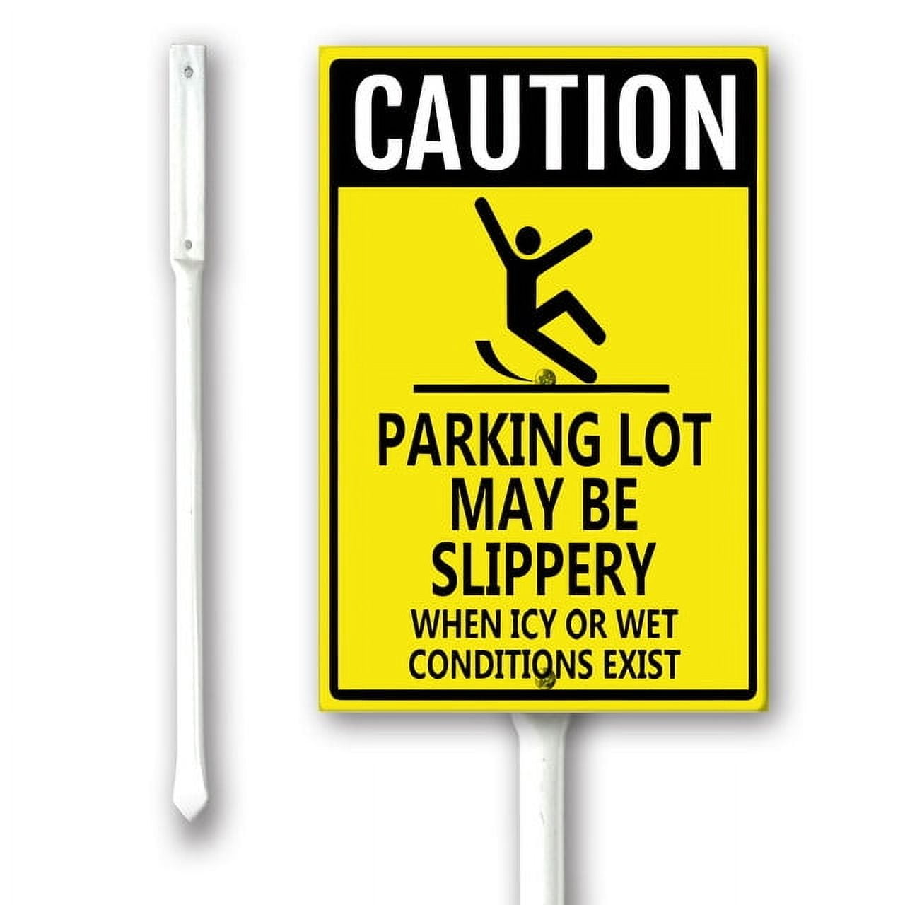 Yjiankangz Caution Parking Lot May Be Slippery Yard Sign With Stakes ...