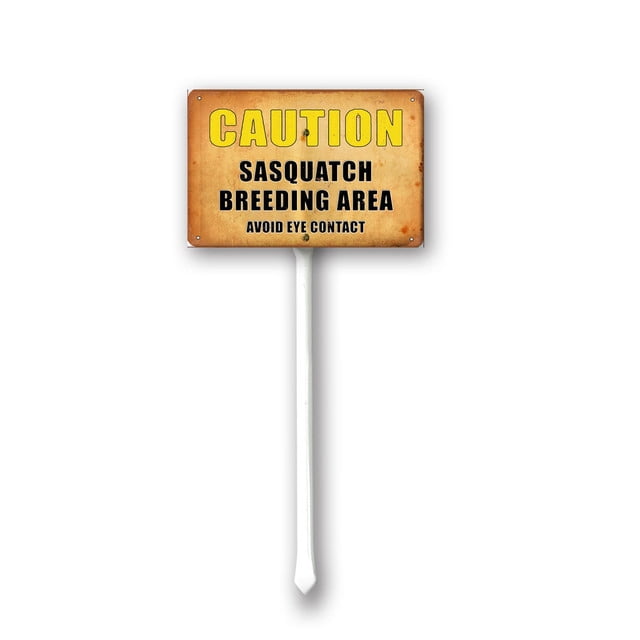 Yjiankangz Caution Sasquatch Breeding Area Yard Sign with Stake Yard ...