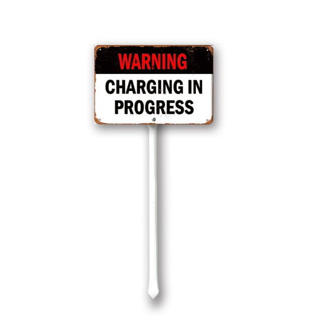 Yjiankangz Charging In Progress Warning Sign Yard Sign with Stake Yard ...