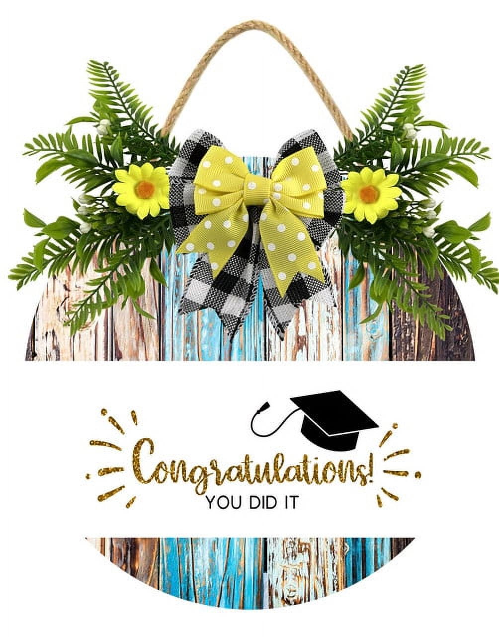 Yjiankangz Congratulations You Did It Wood Sign Rustic Farmhouse Style ...