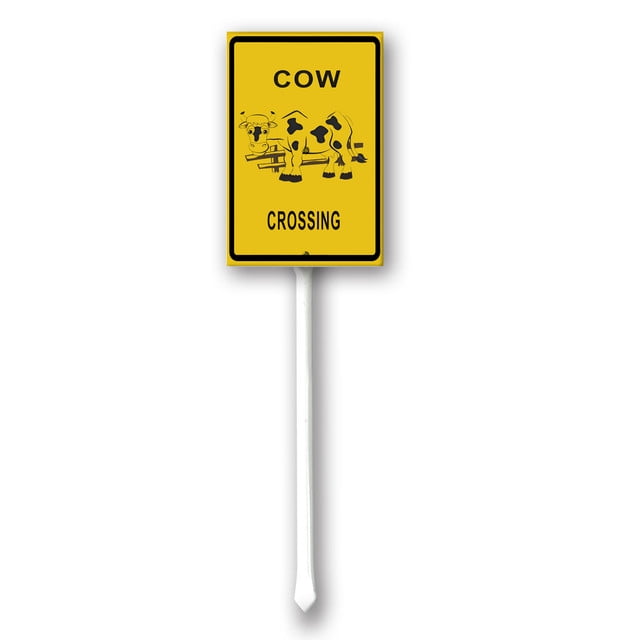 Yjiankangz Cow Crossing Sign Rust Free Aluminum Weather Fade Resistant ...