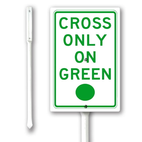 Yjiankangz Cross Only On Green Yard Sign,Traffic Parking Pedestrian ...
