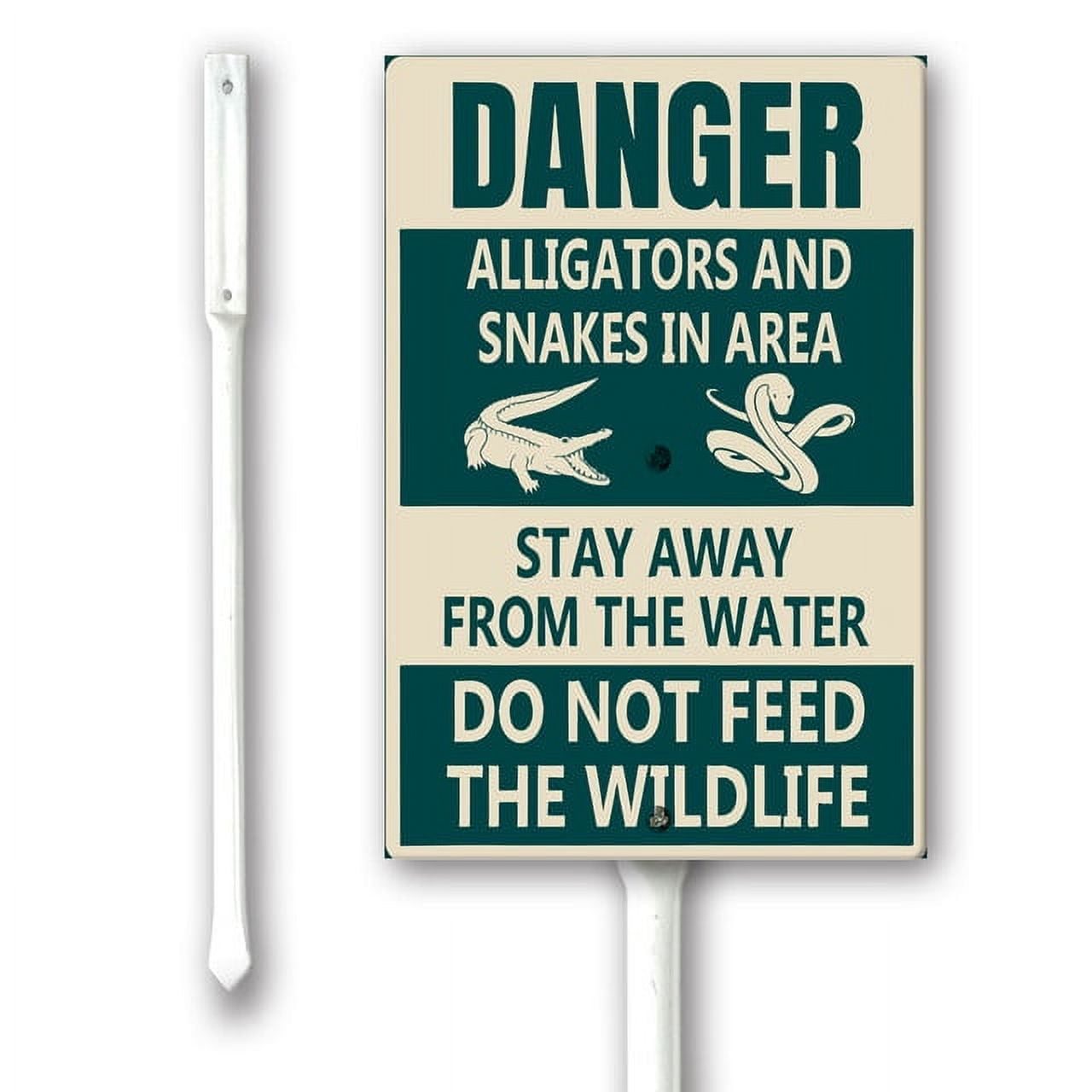 Yjiankangz Danger Alligators and Snakes in Area Yard Sign 8x12 Inch ...