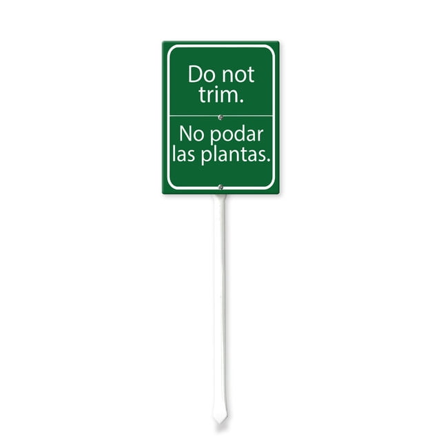 Yjiankangz Do Not Trim No Podar As Plantas Sign with Stake Metal Yard ...