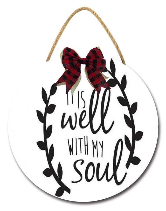 Yjiankangz Door Sign Its Well With My Soul Wood Sign Rustic Farmhouse ...