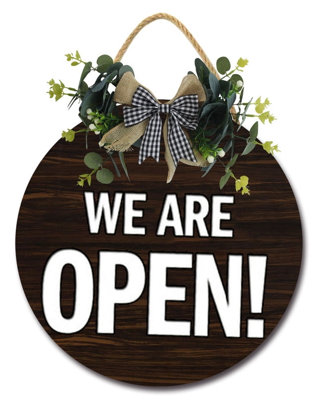 Yjiankangz Door Sign We Are Open Wood Sign Rustic Farmhouse Style ...
