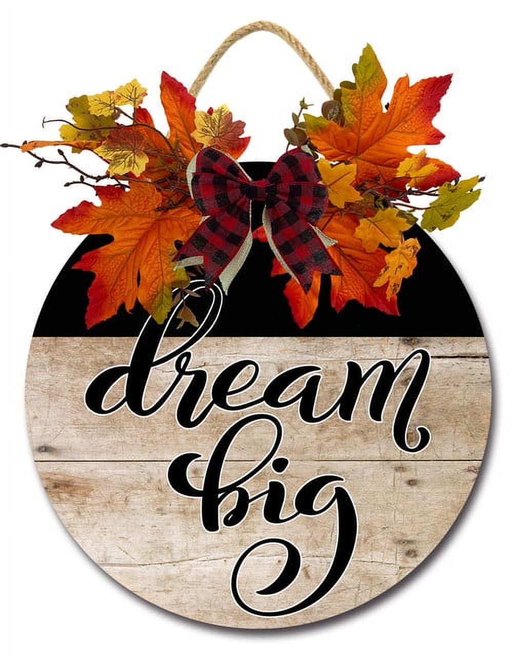 Yjiankangz Dream Big Wood Sign Rustic Farmhouse Style Plaque 12 Inches ...