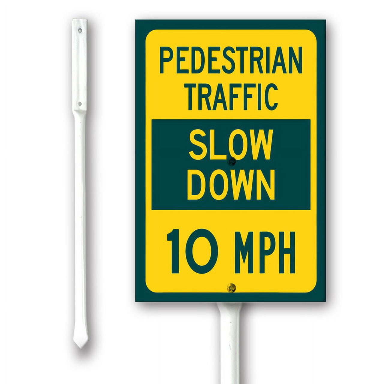 Yjiankangz Funny Pedestrian Traffic Slow Down 10 Mph Yard Sign with ...