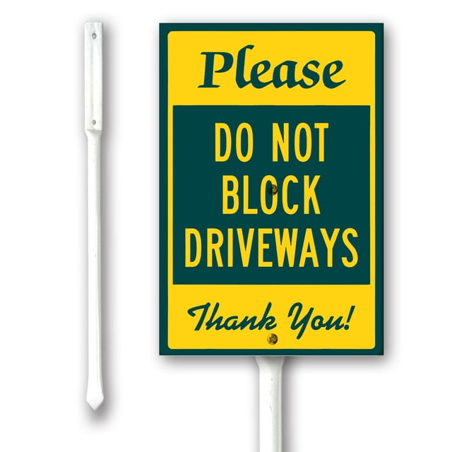 Yjiankangz Funny Please Do Not Block Driveways Thank You Yard Sign with ...