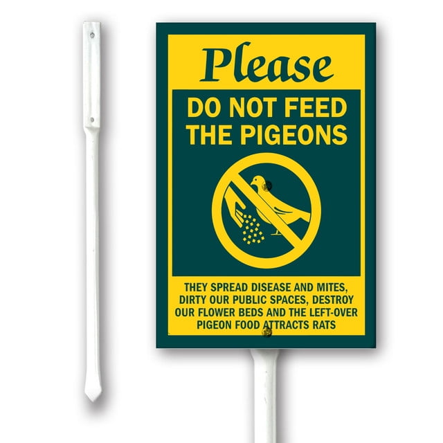 Yjiankangz Funny Please Do Not Feed The Pigeons Yard Sign with Stakes 4 ...