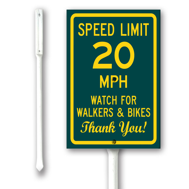Yjiankangz Funny Speed Limit 20 Mph Watch For Walkers Bikes Yard Sign ...