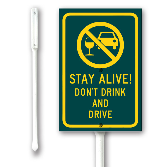 Yjiankangz Funny Stay Alive Do Not Drink And Drive Yard Sign with ...