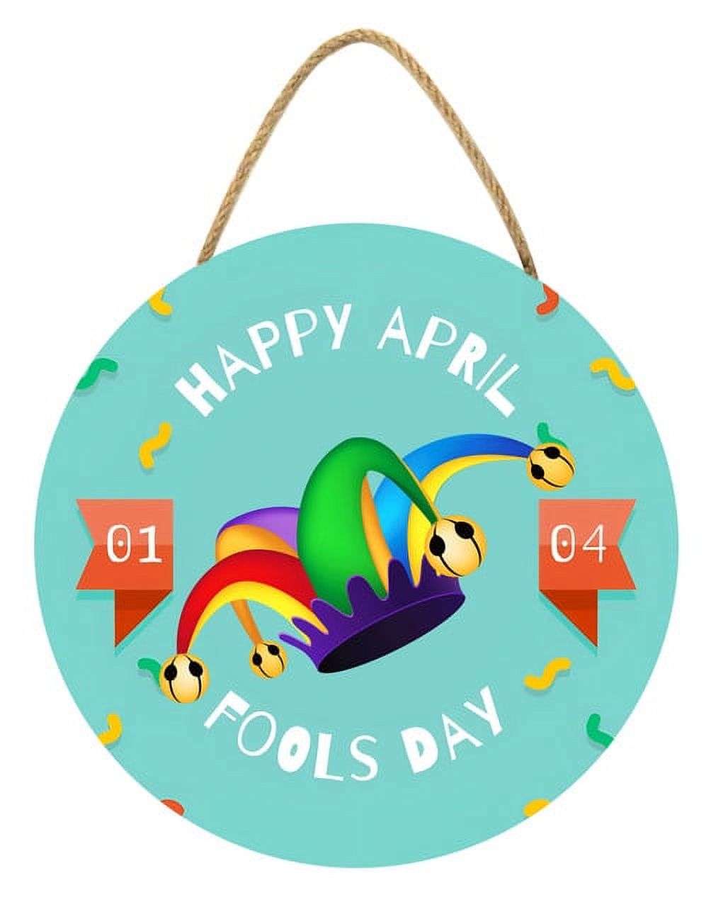 Yjiankangz Happy April Fool's Day Wooden Hanging Door Sign Rustic ...