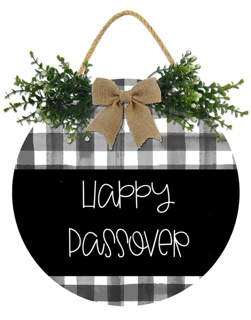 Yjiankangz Happy Passover Day Wood Plaque 12 Inches Wreath Passover ...