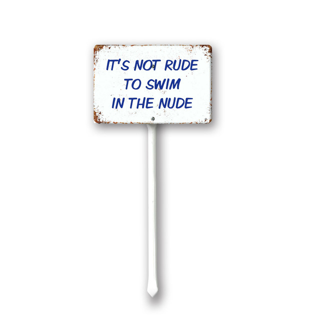 Yjiankangz It S Not Rude To Swim In The Nude Yard Sign with Stake Yard ...