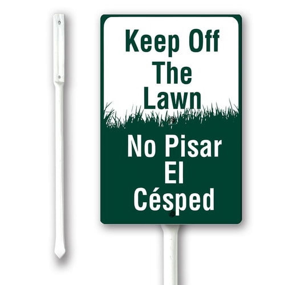 Yjiankangz Keep Off The Lawn No Pisar Ei Cesped House Yard Warning Sign ...